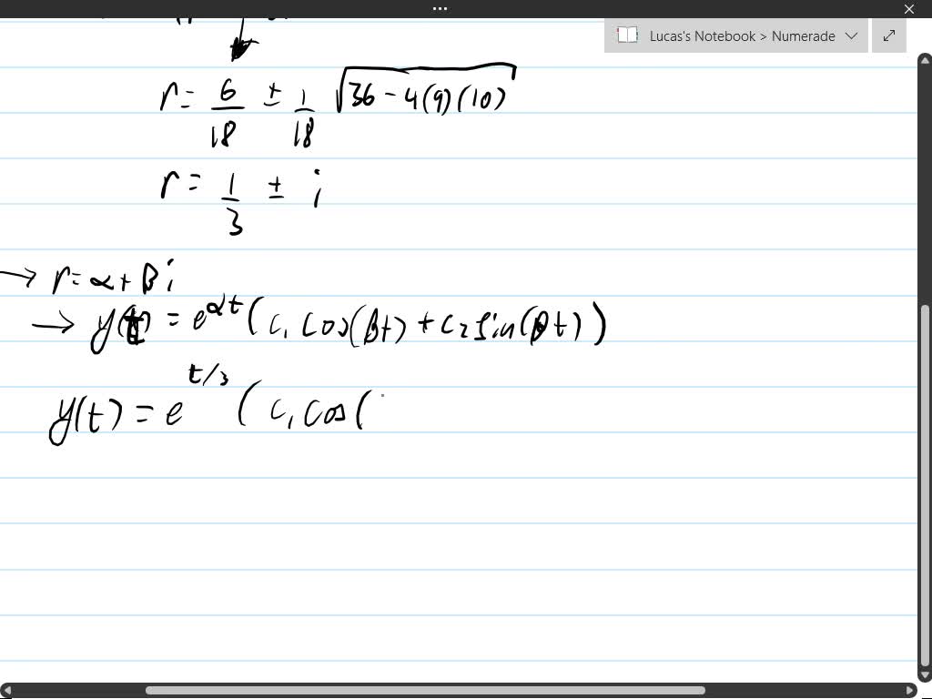 SOLVED: Ex 3 Complex roots (homogeneous equations) Find the general ...