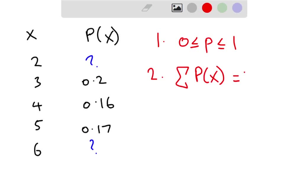 SOLVED: Fill in the P(X-x) values in the table below to give legitimate probability distribution ...