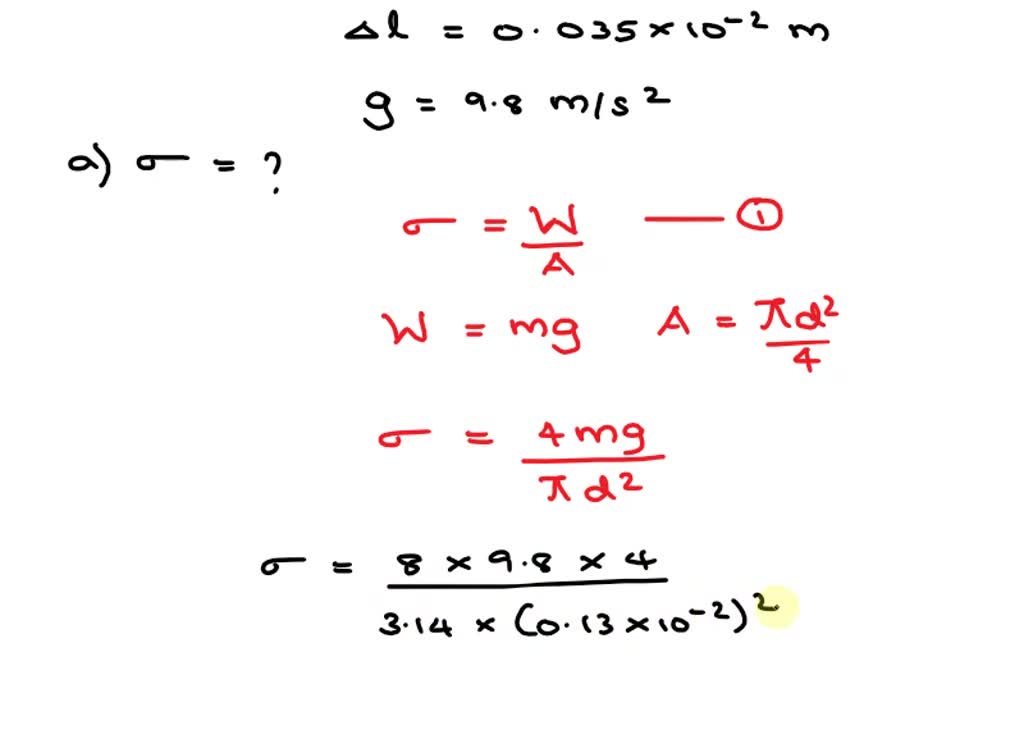 A steel wire 6mm in diameter and 8m long extends 5mm under a pull of 3 ...