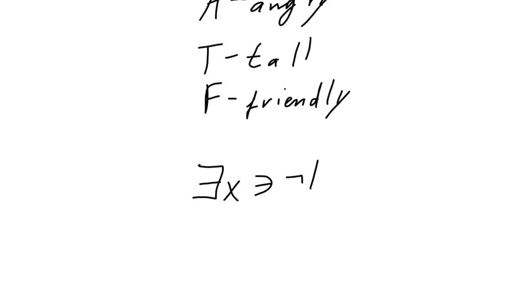 SOLVED: Suppose the variable x represents people, and F(x): x is ...