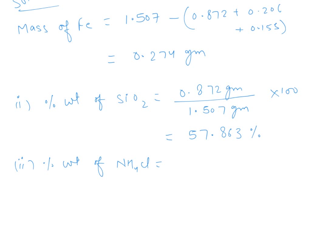 SOLVED: A 1.0 g mixture of SiO2, NaCl, and NH4Cl is placed in an evaporating dish. After ...