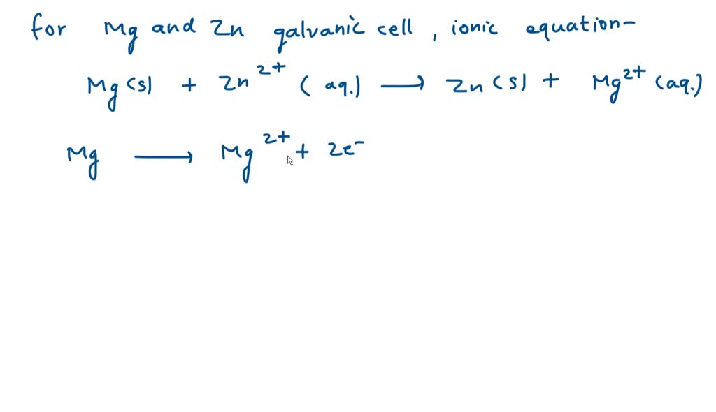 SOLVED: 'What would be the anode a magnesium and zinc galvanic cell? 0 A Mg2+ 0 B. Zn2+ 0 € Mg(s ...