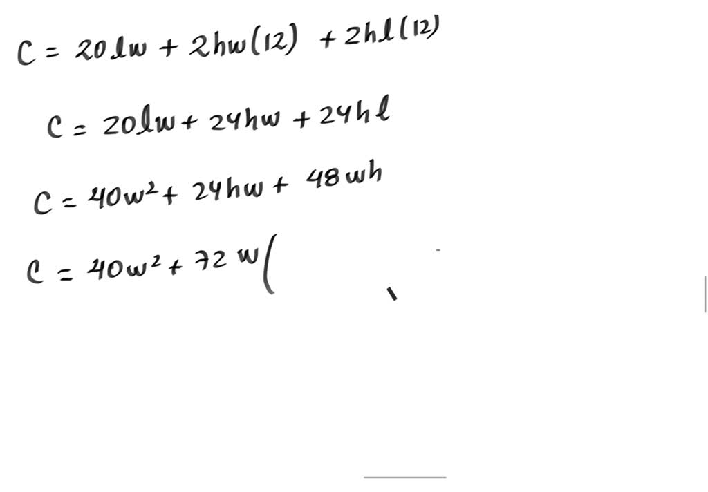 SOLVED: A rectangular storage container with an open top is to have a volume of 10 m3. The ...