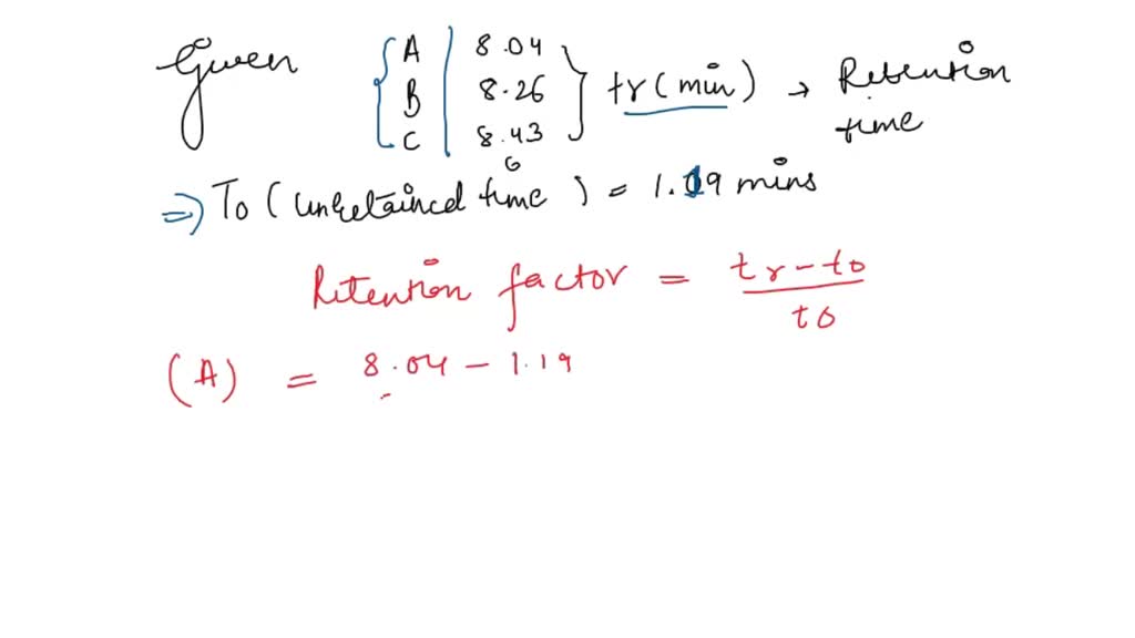 SOLVED: 5. Shown below is a chromatogram obtained for a two-component mixture separated with a G ...