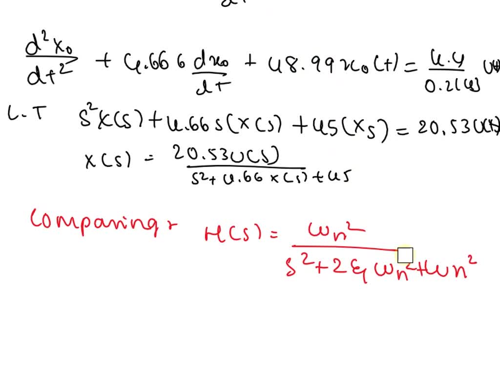 SOLVED: 4. For a second order instrument with sensitivity of 0.35 V/(m/s-2 ), a0 = 10.5 F-1 , a1 ...