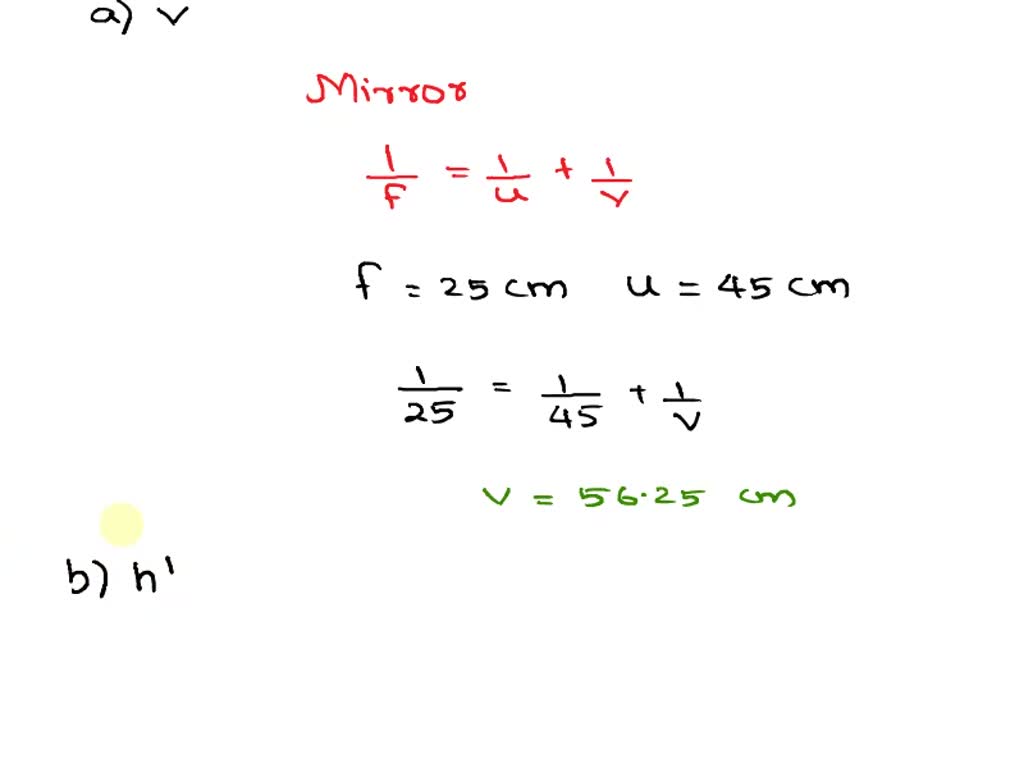 SOLVED: calculate the image position and height. A 3.0-cm-tall object ...