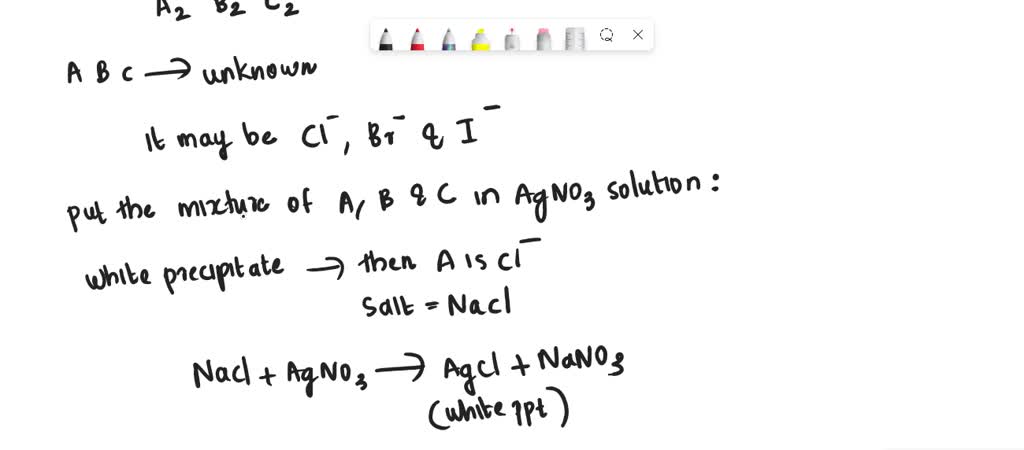 SOLVED: You are given a colorless unknown solution that contains one of the following salts: NaA ...