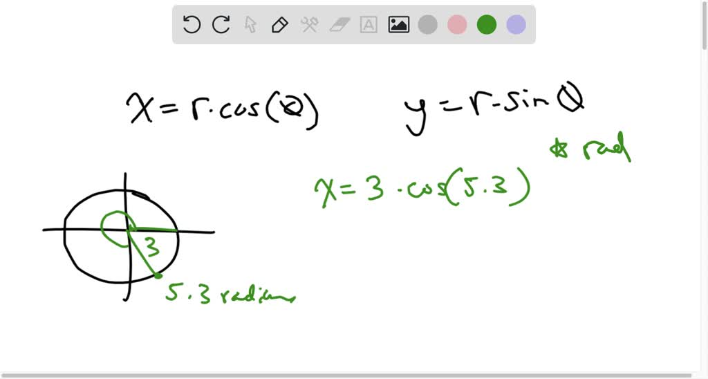 SOLVED: The angle below has a measure of 5.3 radians rad Determine the ...
