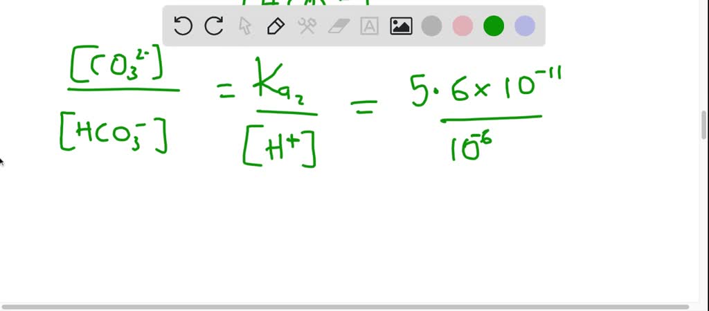 SOLVED: Calculate the concentrations of carbonic acid, bicarbonate ion ...
