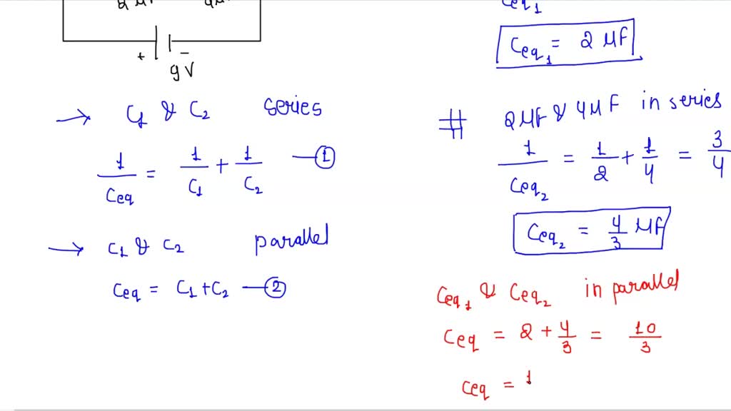 SOLVED: For the system of four capacitors shown in the figure, find the ...