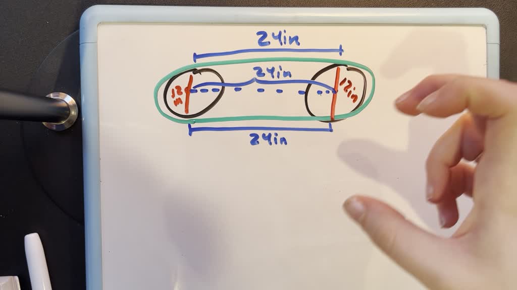 SOLVED: Two - 12 inch diameter pulleys are 24 inches apart. ( center to ...