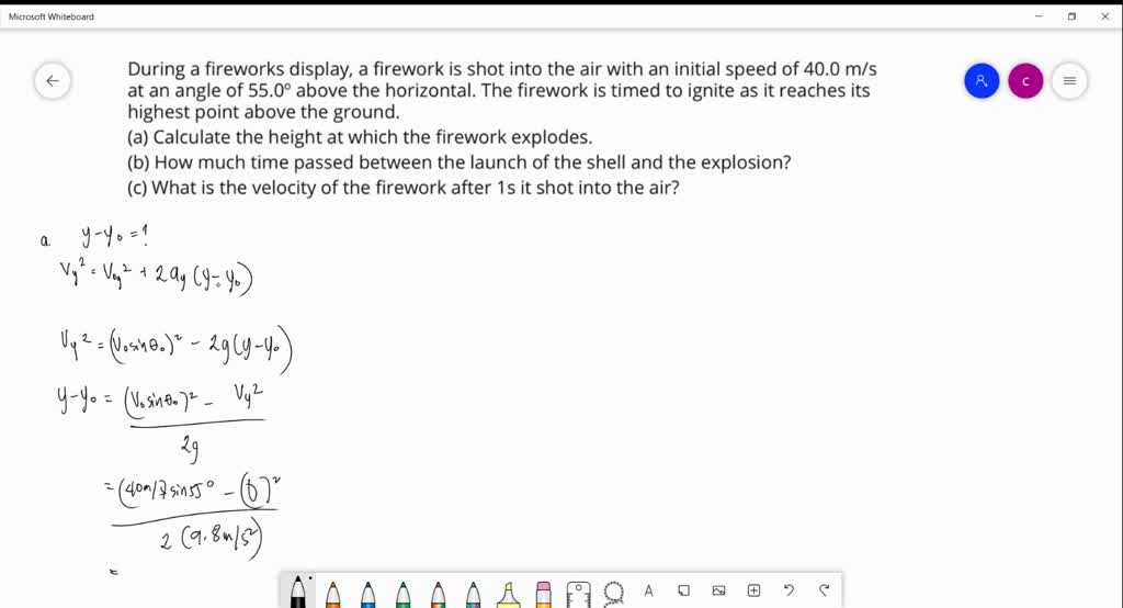SOLVED: During a fireworks display, a firework is shot into the air ...