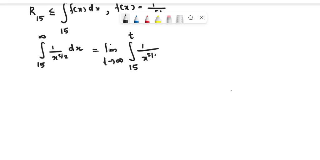 SOLVED: Fact: the series converges by virtue of the Integral Test m3/ S ...