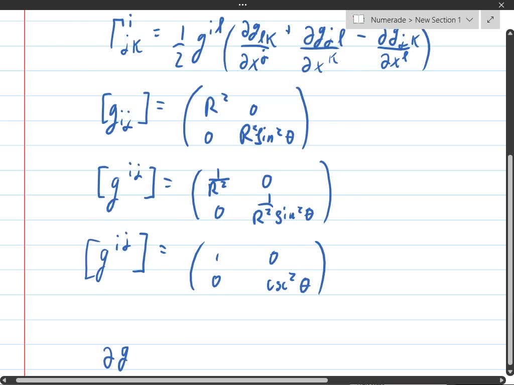 Solved Problem 6 3 Calculate The Connection Coefficients Γj K I For The Surface Of A Unit