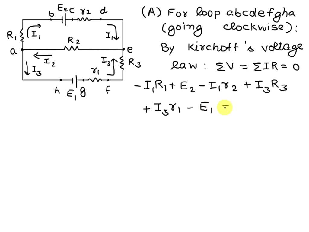 Solved The Circuit Below Shows A Network Of Emfs And Resistors Write An Expression For The Sum