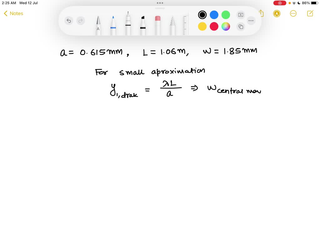 SOLVED: A beam of monochromatic light is diffracted by a slit of width 0.615 mm. The diffraction ...