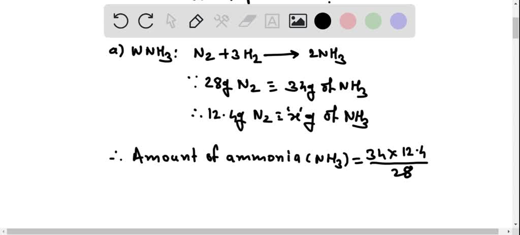 SOLVED: For the following equation, N2 + H2 gives NH3 ( equation should ...