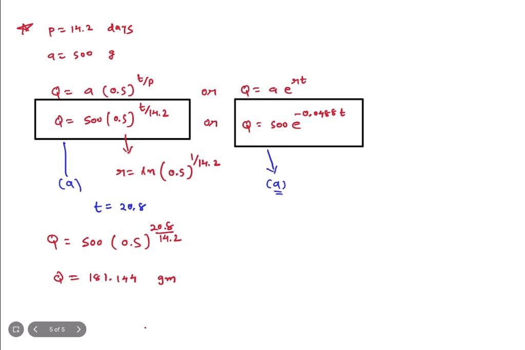 SOLVED: Radioactive Decay Phosphorus-32 (P-32) has a half-life of 14.2 ...