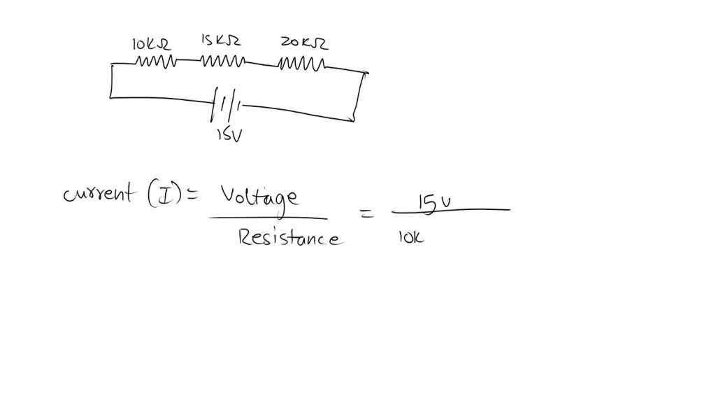Please show work. If a series circuit has three resistors valued at 10k ...