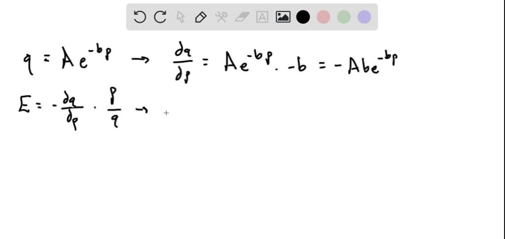 SOLVED: Exponential Demand Functions A general exponential demand ...