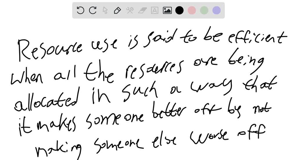 SOLVED: Resource use is efficient when it is not possible to make someone better off without ...