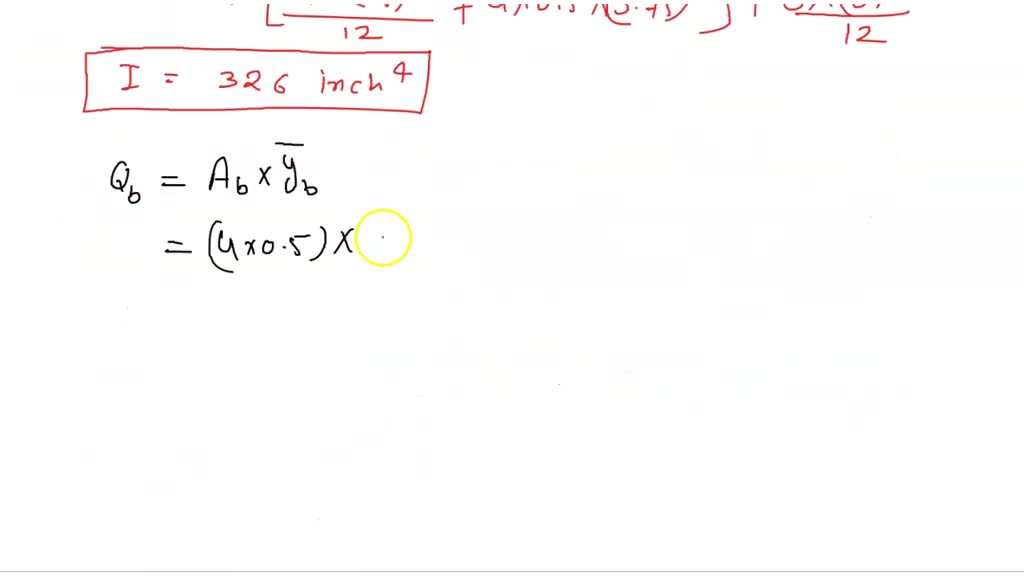 The vertical shear is 1200 lb in a beam having the cross section shown ...
