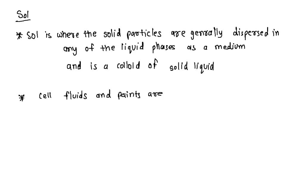 SOLVED: Sol and gel are examples of 3 points Solid-solid colloids Sol ...