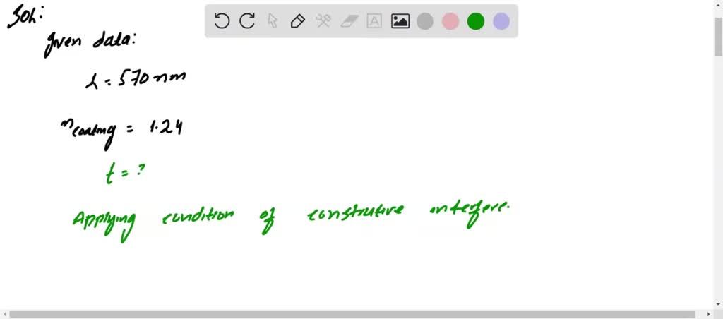 A lens appears greenish yellow (Î»=570nm is strongest) when white light ...