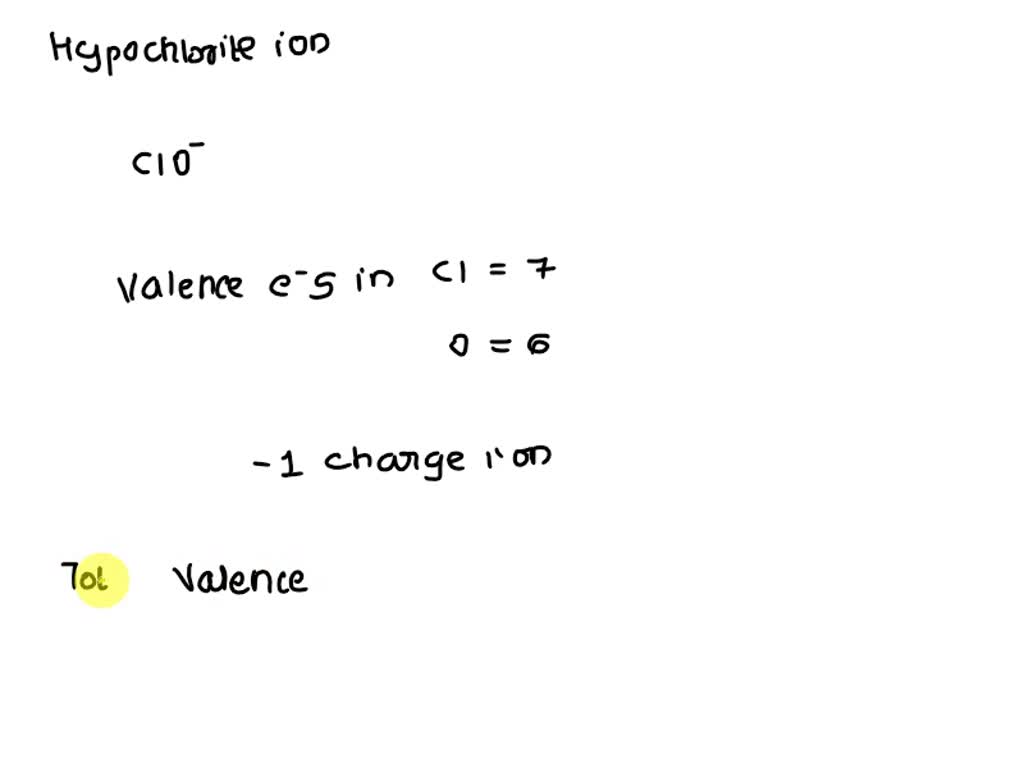 Draw the Lewis structure of hypochlorite (OCl-). How many non-bonding ...