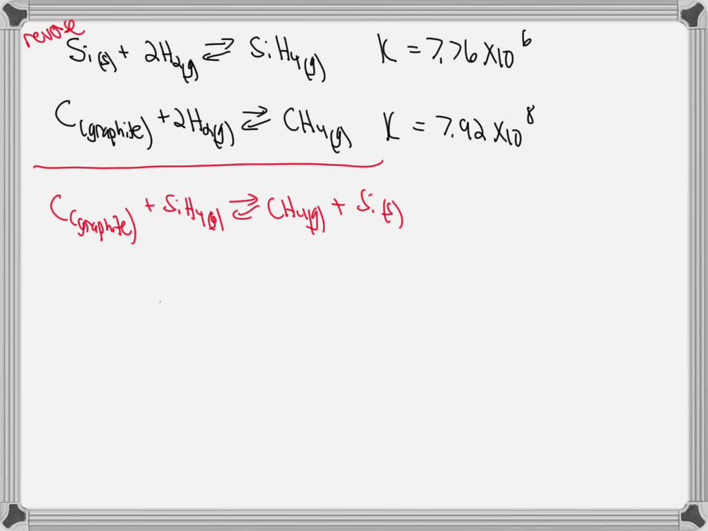 SOLVED: Combining Reactions and Equilibrium Constants Given: Si(s ...
