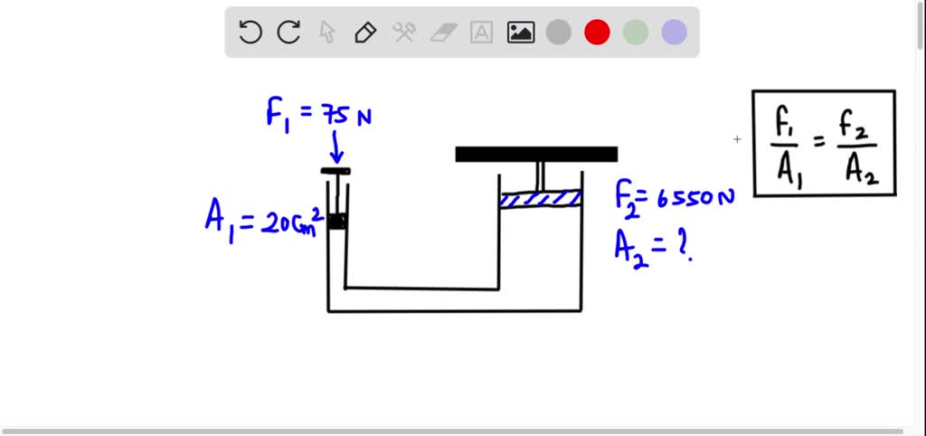 SOLVED: a force 450N is applied to a small piston of area 50 cm^2 on a ...