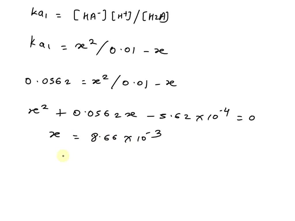 SOLVED: Oxalic acid (HOOCCOOH) is a diprotic acid with pKa1 = 1.25 and ...