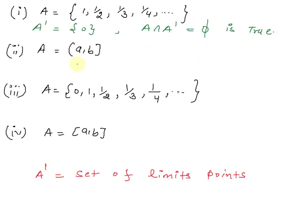 SOLVED: Problem (2 points each). Exercises O cluster points Let S = (a ... SOLVED: Problem (2 points each). Exercises O cluster points Let S = (a ...