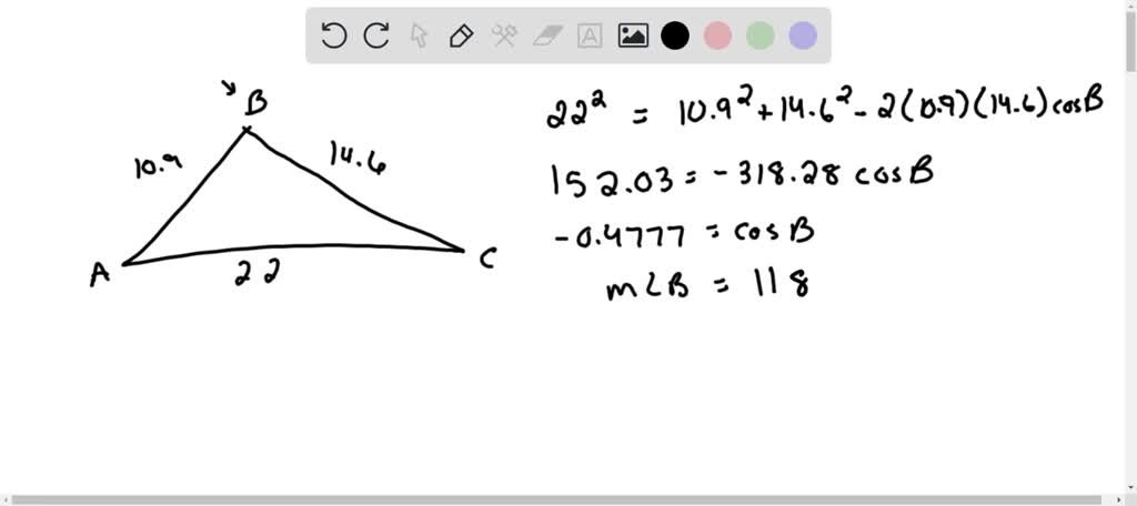 SOLVED: Triangle ABC is shown below with all three side lengths known ...