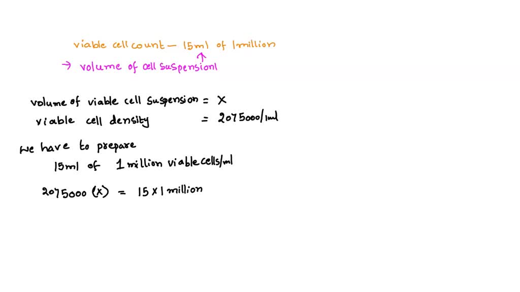 SOLVED: How to calculate concentration of viable cells per ml