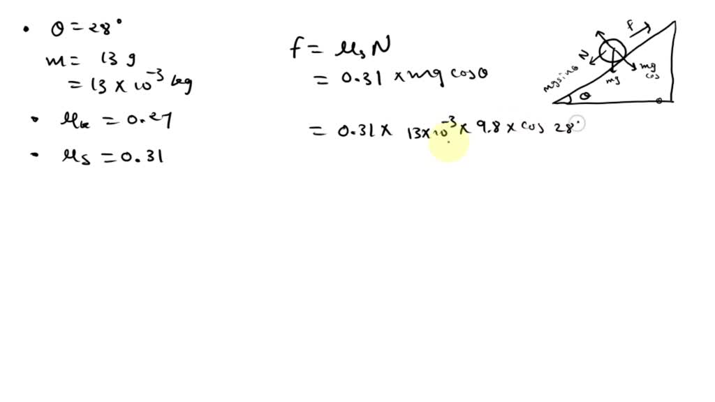 SOLVED: A 10 g coin slides upward on a surface that is inclined at an ...