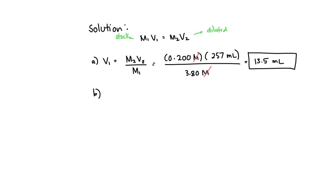 SOLVED: Determine the volume in milliliters required to prepare each of the following diluted ...