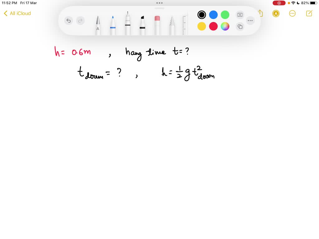 SOLVED: Use d = 1/2gt2 and solve for the time one spends moving upward ...