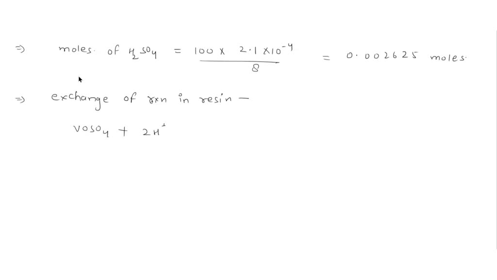 SOLVED: Reagent grade vanadyl sulfate supplied commercially contains ...
