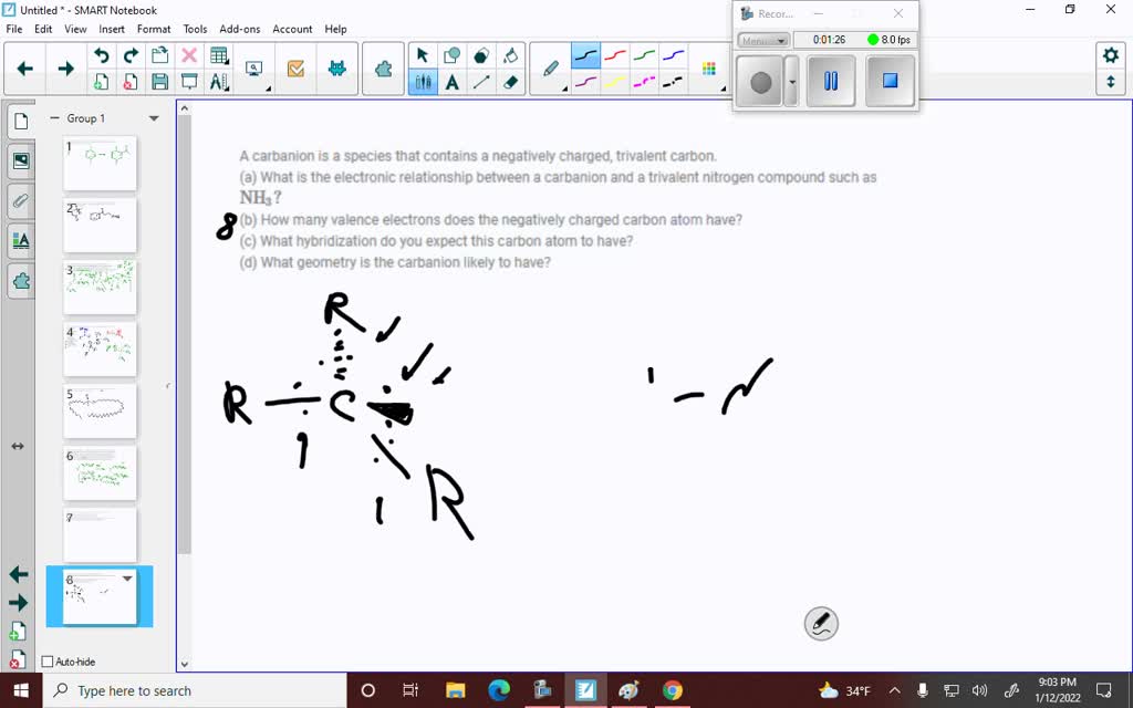 SOLVED: A carbanion is a species that contains a negatively charged ...
