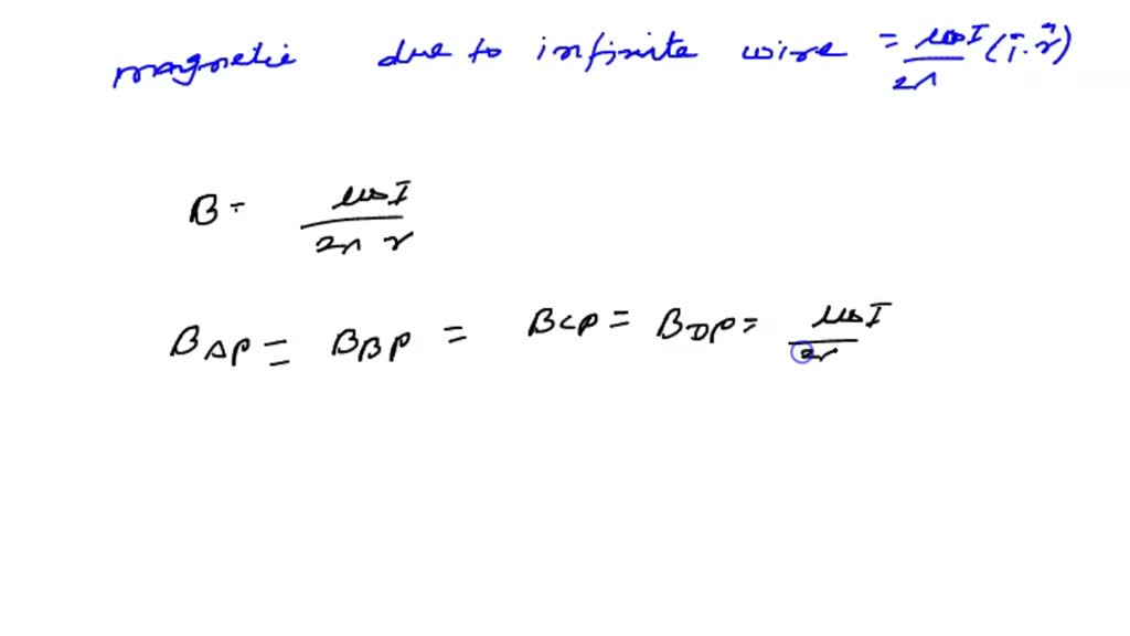 SOLVED: 'a) Four infinitely long parallel wires carrying equal current ...