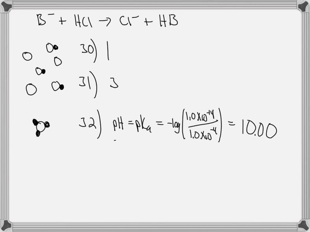 SOLVED: The diagrams represent solutions at various stages in the titration of weak base B with ...