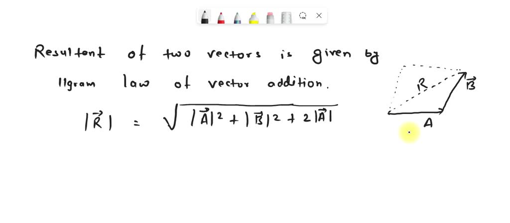 SOLVED: 44. For two vectors to give a maximum resultant, the angle ...