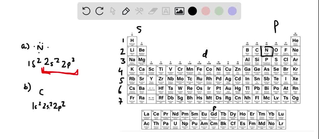 SOLVED: Write an electron configuration for each element and the ...