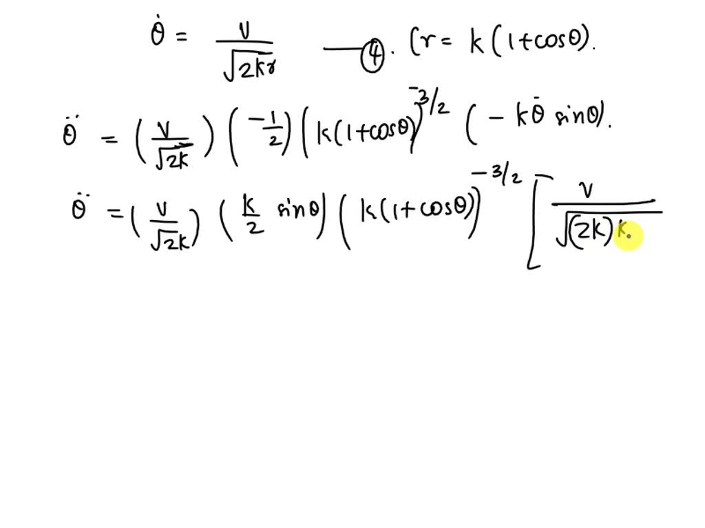SOLVED: A particle moves with v = const along the curve r = k(1 - cos Î¸) (a cardioid). Find dr ...