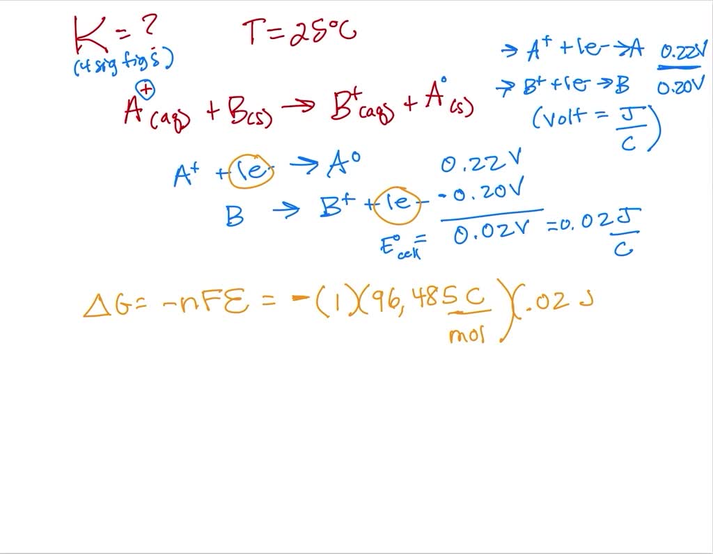 SOLVED: What is the equilibrium constant K for the following hypothetical reaction at a ...