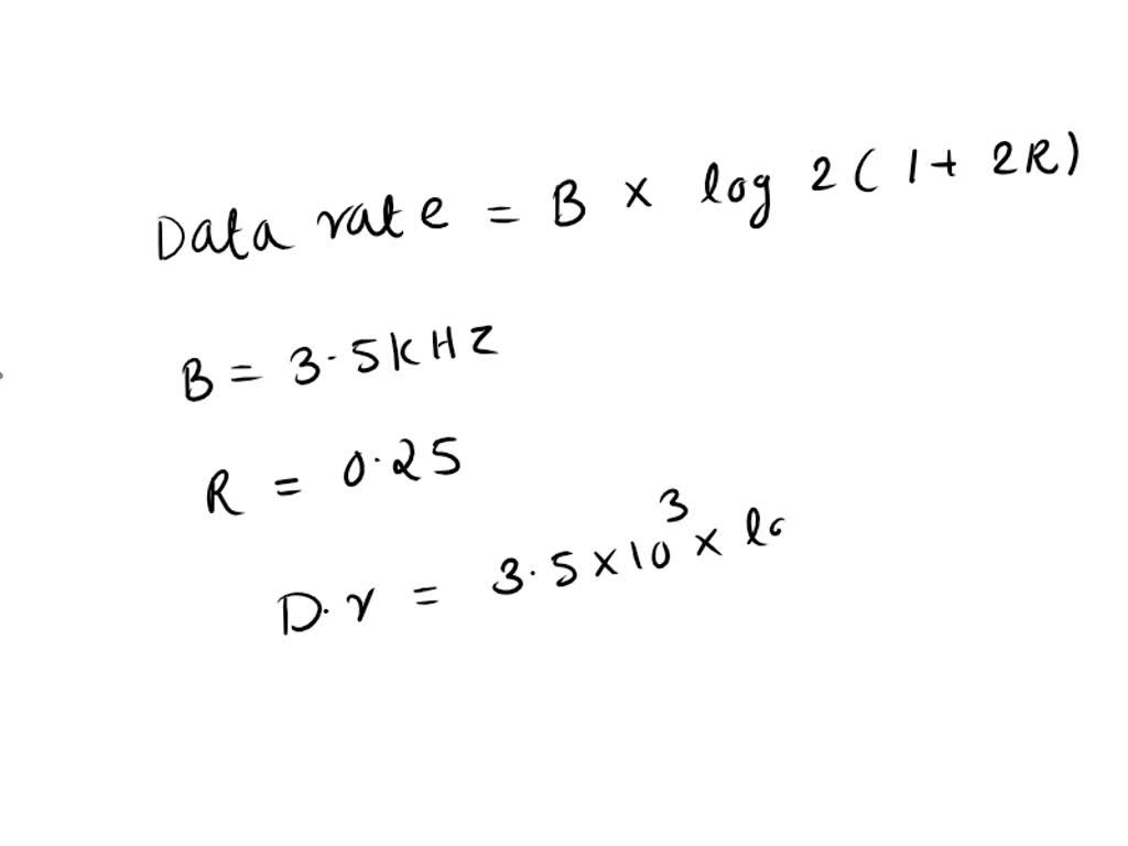 A Certain Telephone Bandwidth Is 3 5 Khz Calculate The Data Rate In