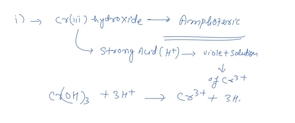 SOLVED: Chromium(III) hydroxide is amphiprotic. Part 1. Write a ...