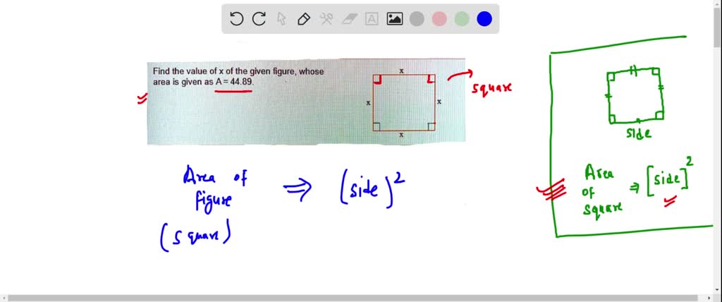 SOLVED: Find the value of x of the given figure, whose area is given as ...