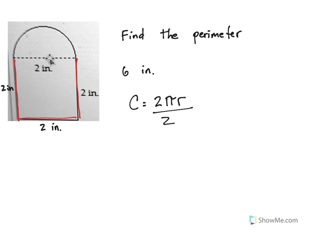 SOLVED: 'Find the perimeter. The shape consists of a square and a half ...
